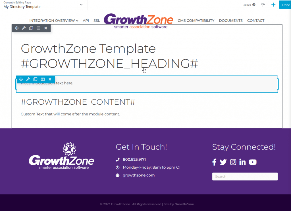 GrowthZone Custom Template - GrowthZone