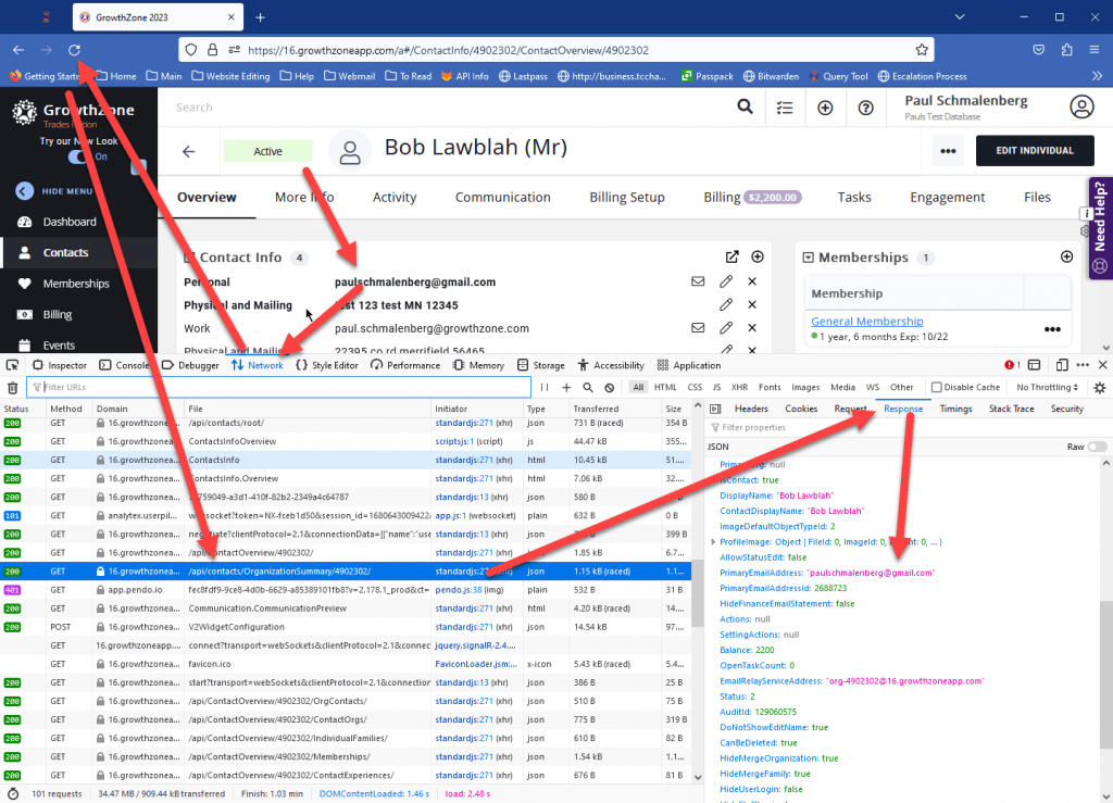 Finding API calls using the GrowthZone Database - GrowthZone